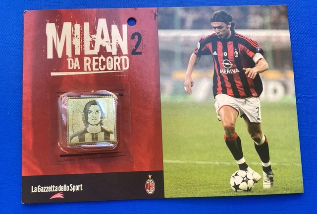 FRANCOBOLLO DORATO MILAN DA RECORD 2 - Gazzetta dello Sport - Paolo Maldini EUR 4,90 - PicClick IT